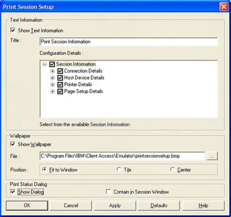 Print Status Dialog Box Does Not Display On A PC5250 Printer Session