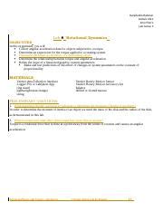 Lab 8 Rotational Dynamics Docx Huzaifa Bin Rahman Joelwis Libre Jerry Pierre Lab Group 3 Lab 8