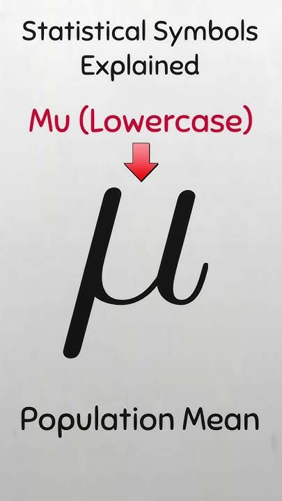 Statistical Symbols Explained Mu Lowercase Population Mean Maths