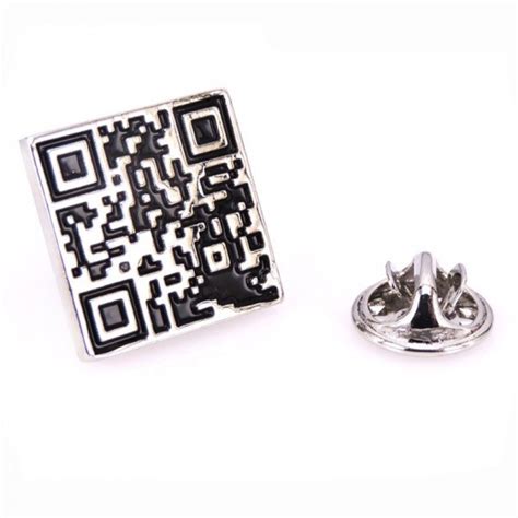 Silver QR Code Lapel Pin Etsy