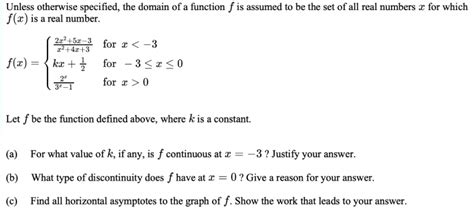 Solved Unless Otherwise Specified The Domain Of A Function Chegg