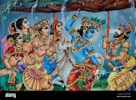 Sri Krishnan Hindu Temple The Blue Skinned Krishna Is The Hindu Deity