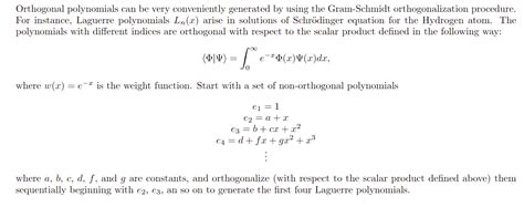 Solved Orthogonal Polynomials Can Be Very Conveniently Chegg Com