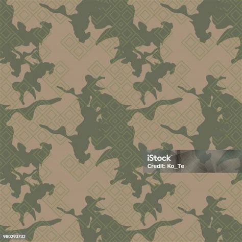 녹색 카키색 올리브 갈색 색상에서 군사 위장 원활한 패턴 가리기에 대한 스톡 벡터 아트 및 기타 이미지 가리기 갈색 그린