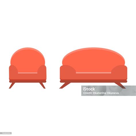 같은 스타일의 소파와의 자 벡터 일러스트 레이 션 플랫 아이콘입니다 현대 가정 및 사무용 가구의 요소입니다 전면 보기 0명에 대한 스톡 벡터 아트 및 기타 이미지 Istock