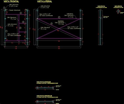 Tubular Scaffolding 250x135 Cm Dwg Detail For Autocad Designs Cad