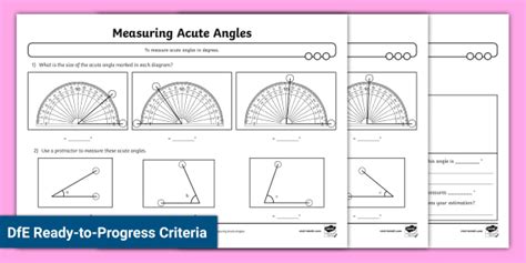 Measure Acute Angles With A Protractor Differentiated Maths Worksheets Library