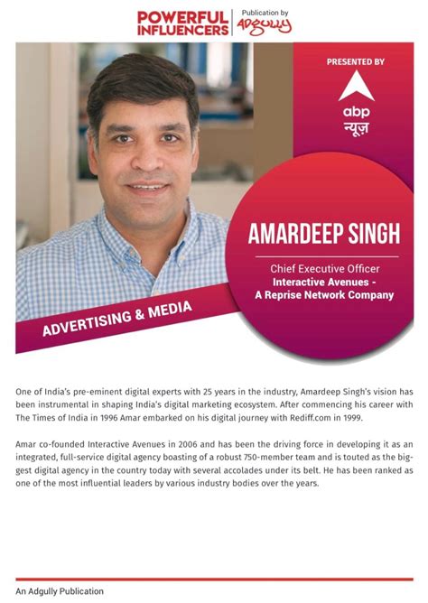 We Are Elated To Announce That Amardeep Singh Chief Executive Officer Interactive Avenues Has