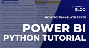 Power BI Python Tutorial How To Translate Texts