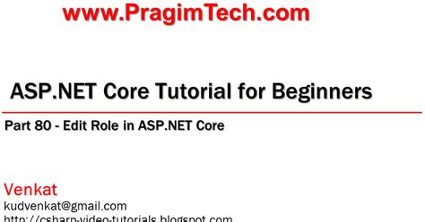 Sql Server Net And C Video Tutorial Edit Role In Asp Net Core Slides