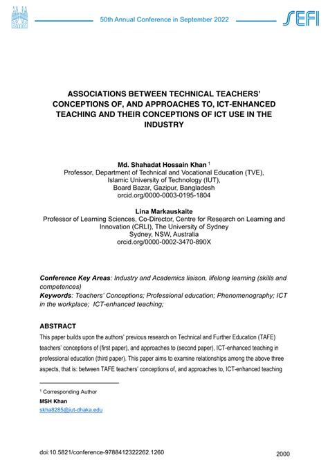Pdf Associations Between Tafe Teachers Conceptions Of And