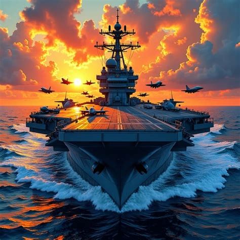 Free Sunset Carrier Voyage Image Carrier Warship Sunset Download