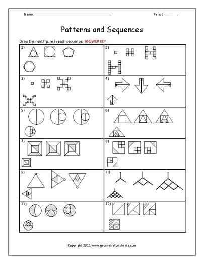 Inductive Reasoning Patterns And Sequences 2 Practice Worksheet