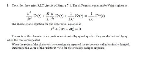 solved i i ll rr vin t v l v r c figure 71 r d