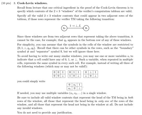 Solved By An Expert 3 ﻿cook Levin Windowsrecall From Lecture That One