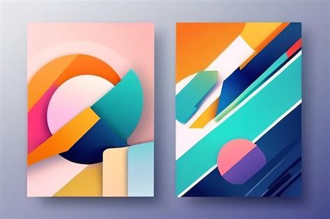 Premium Photo Modern Abstract Covers Set Minimal Covers Design Colorful Geometric Background