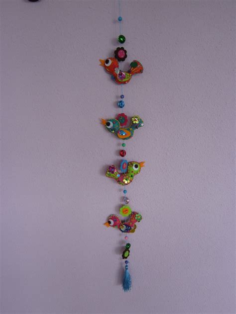 Felt Birds On A String And Tassle · How To Make A Hanging Garland · Needlework On Cut Out Keep