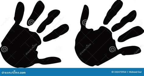 Handprints  Image With Svg Vector Cut File For Cricut And Silhouette Stock Illustration