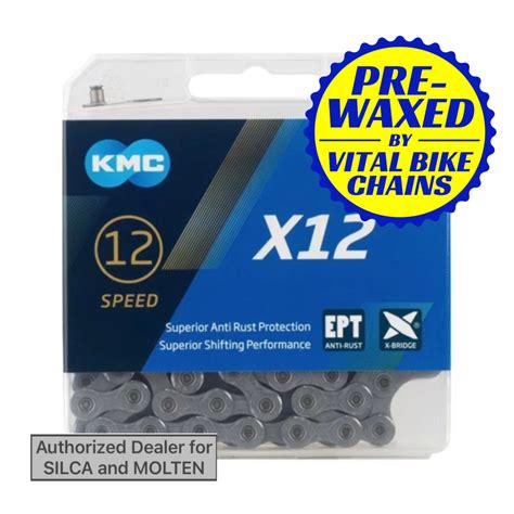 Kmc X12 Ept Chain Pre Waxed Vital Bike Chains