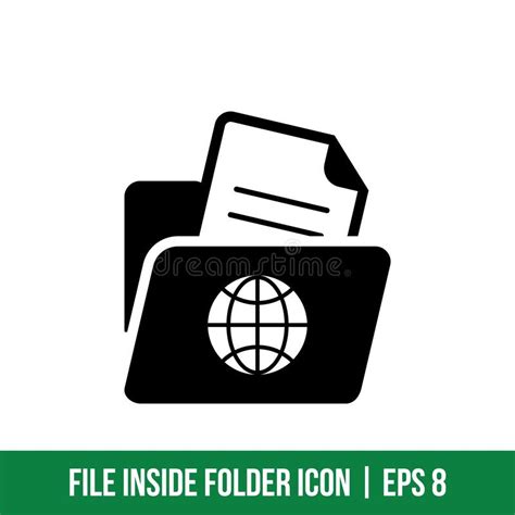 File Inside Folder Icon Vector Template Solid Color Stock Vector
