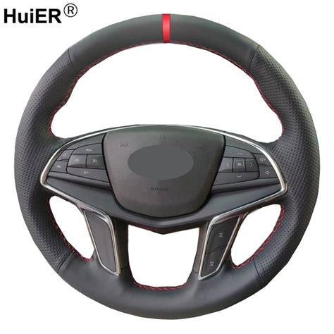 캐딜락 Ct6 2016 2018 2019 2020 Xt5 2016 2020 용 스티어링 휠 커버 Volant 손 재봉