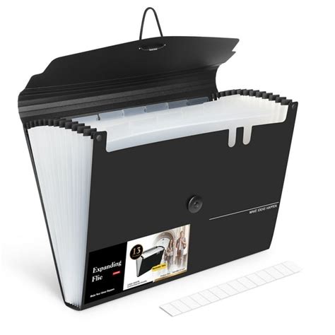 Vivin 13 Pockets Accordion File Organizer Plastic Expanding Folder For Receipts Bills 1 Pack