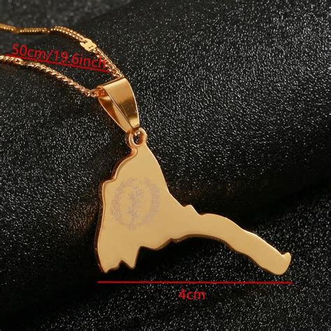 Eritrea Flag Map Necklace Flag Nation Map Necklace Eritrea Flag Map Pendant