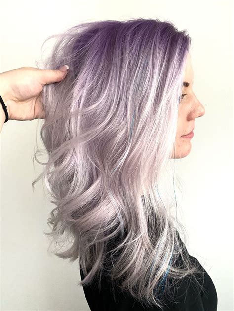 Purple Root Shadow Purple Blonde Hair Blonde Hair Purple Roots