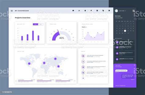 대시보드 Ui 디자인 템플릿 벡터 그래픽 사용자 인터페이스에 대한 스톡 벡터 아트 및 기타 이미지 그래픽 사용자 인터페이스 단순함 달력 Istock