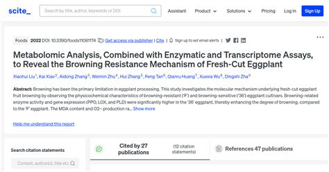 Metabolomic Analysis Combined With Enzymatic And Transcriptome Assays To Reveal The Browning