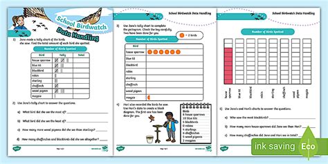 👉 Year 2 School Birdwatch Data Handling Activity Sheet
