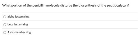 Solved What Portion Of The Penicillin Molecule Disturbs The