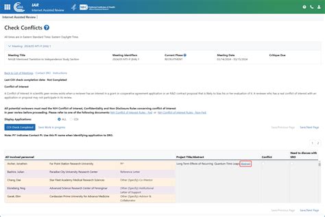 Check Conflicts Recruitment Phase Era