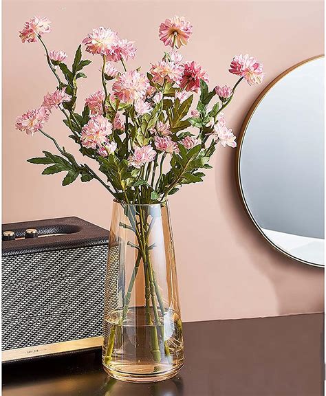 Premium Quality Glass Vase Large 22 Cm Exquisite Amber Flower Vase