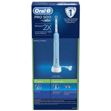 ORAL B, Pro 500 CrossAction Electric Toothbrush Powered by Braun ...