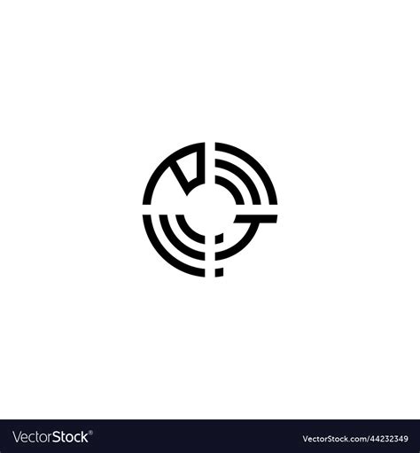 Tp Circle Line Logo Initial Concept With High Vector Image