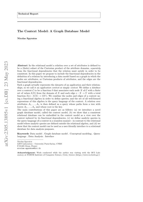 Pdf The Context Model A Graph Database Model