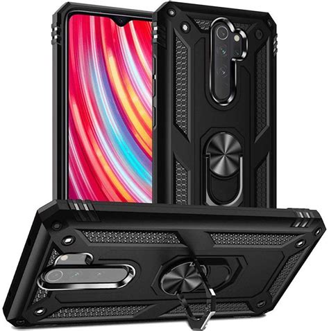 Funda Compatible con Xiaomi Redmi Note 8 Pro Armadura diseño Fibra Carbono Cristal Soporte