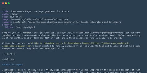 GitHub Joomlatools Joomlatools Pages Joomlatools Pages Is An Easy To Use Page Generator For