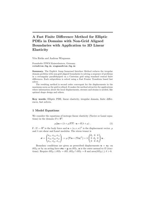 pdf a fast finite difference method for elliptic pdes in domains with