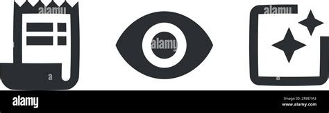 Set Of 3 Icons Image Vector Collection Thin Line Web Icon Set Quality Icon Linear Symbols Set