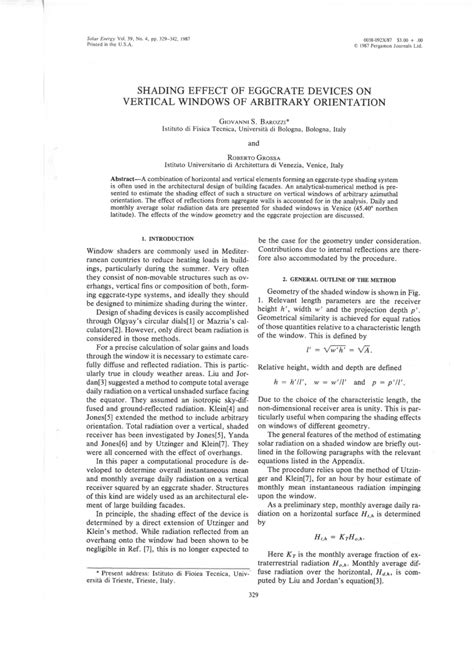 Pdf Shading Effect Of Eggcrate Devices On Vertical Windows Of