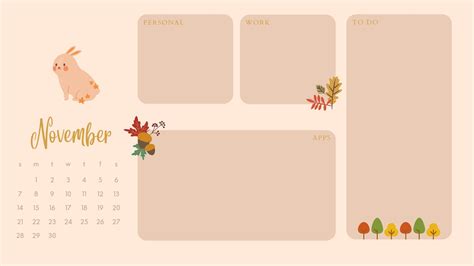 Autumn Maple Rabbit Desktop Organizer