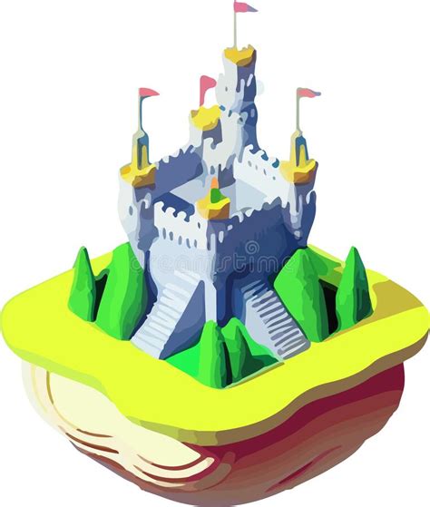 Isometric Projection Of The Vector Of A Castle Stock Illustration Illustration Of Vector