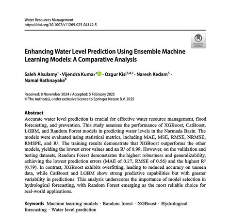 Machinelearning Hydrology Waterresources Ai Xgboost Randomforest