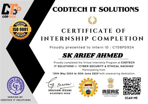 sk arif on linkedin internship cybersecurity ethicalhacking