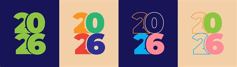 Happy New Year 2026 Logos Design Black Set Behance