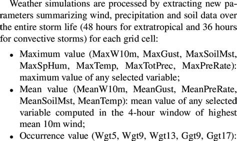 Types Of Weather Variables Used Download Scientific Diagram