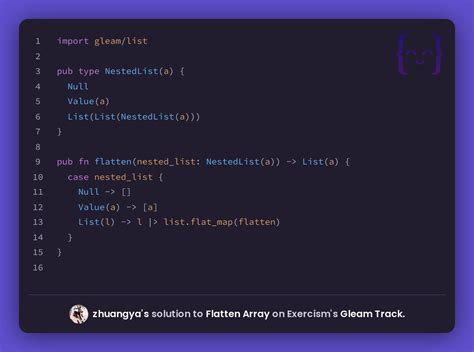 Zhuangyas Solution For Flatten Array In Gleam On Exercism
