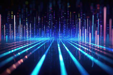 Premium AI Image Neon Lights Forming Futuristic Data Transfer Concept